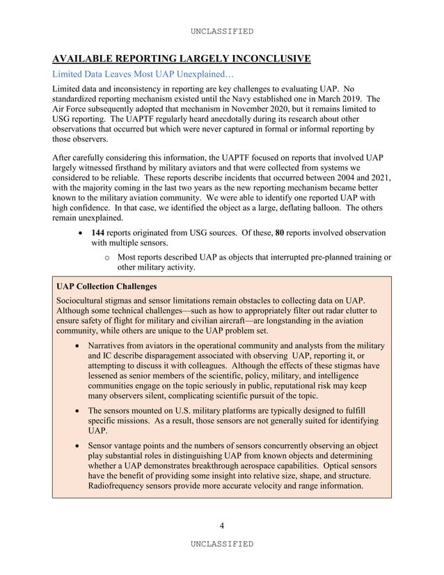 Prelimary assessment-uap-20210625 | PDF | Defense Industry | Industries