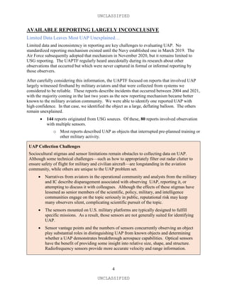 RELATÓRIO OVNI/UAP, JUNHO DE 2021 - EUA (versão original - inglês) | PDF