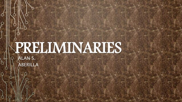 Preliminaries | PPT