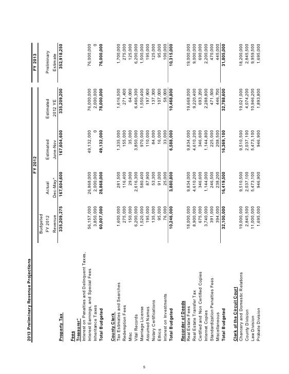 2013 Cook County Preliminary Budget
