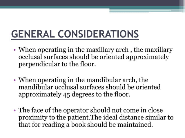 Preliminary considerations in operative dentistry | PPTX | Dental ...