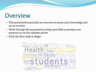 PDHPE: Preliminary core 1 and 2 overview | PPT