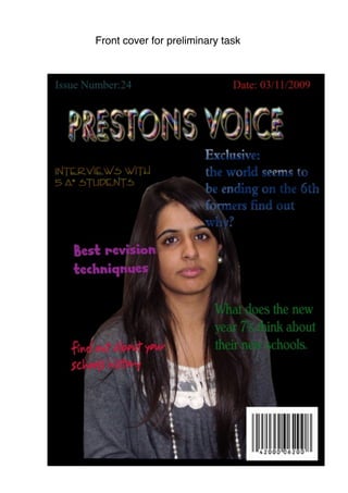 Preliminary Task-Front cover | PAGES