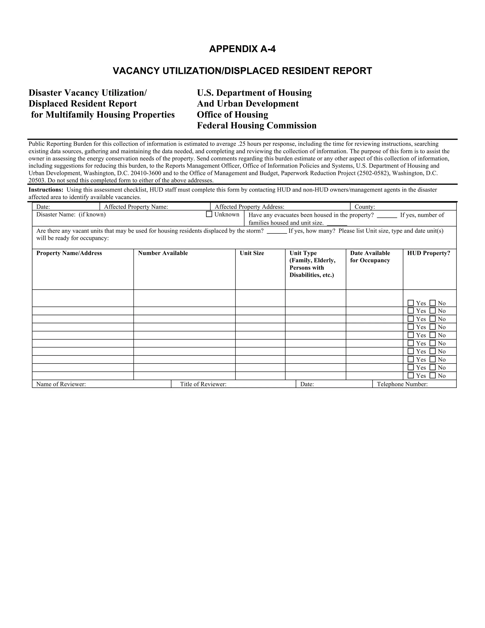 HUD Preliminary Damage Assessment Appendix A 3 | PDF