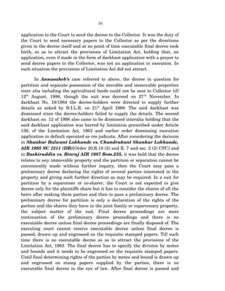 Preliminary decree for partition (article) | DOC