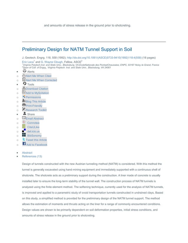 Preliminary design for natm tunnel support in soil | DOCX | Civil ...