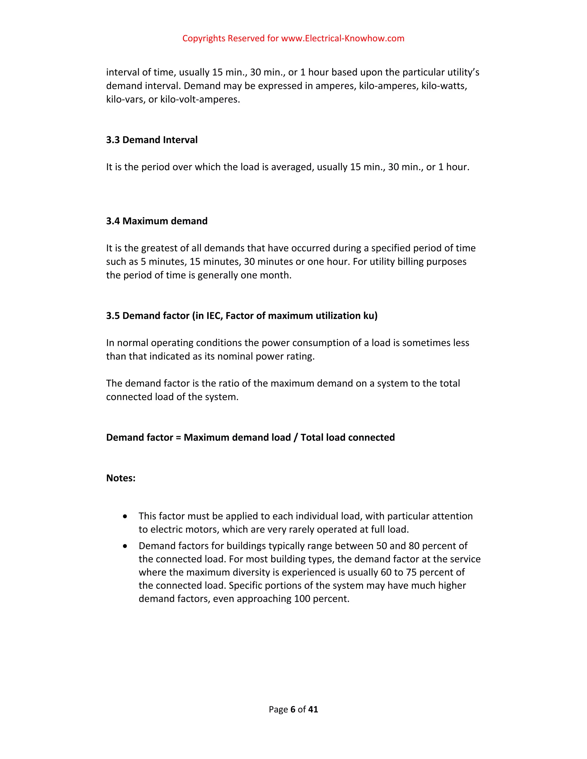 Preliminary electrical load calculation course share | PDF