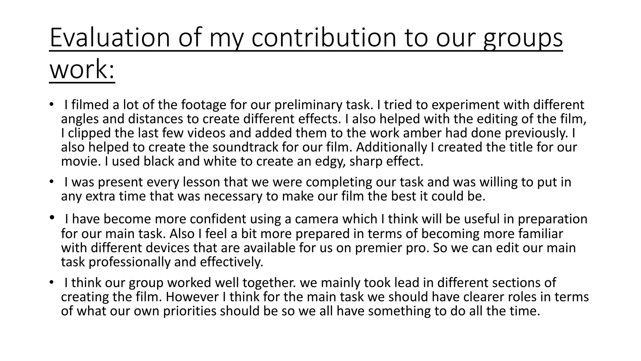 Preliminary evaluation | PPT