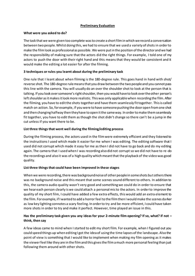 Preliminary evaluation cf | PDF