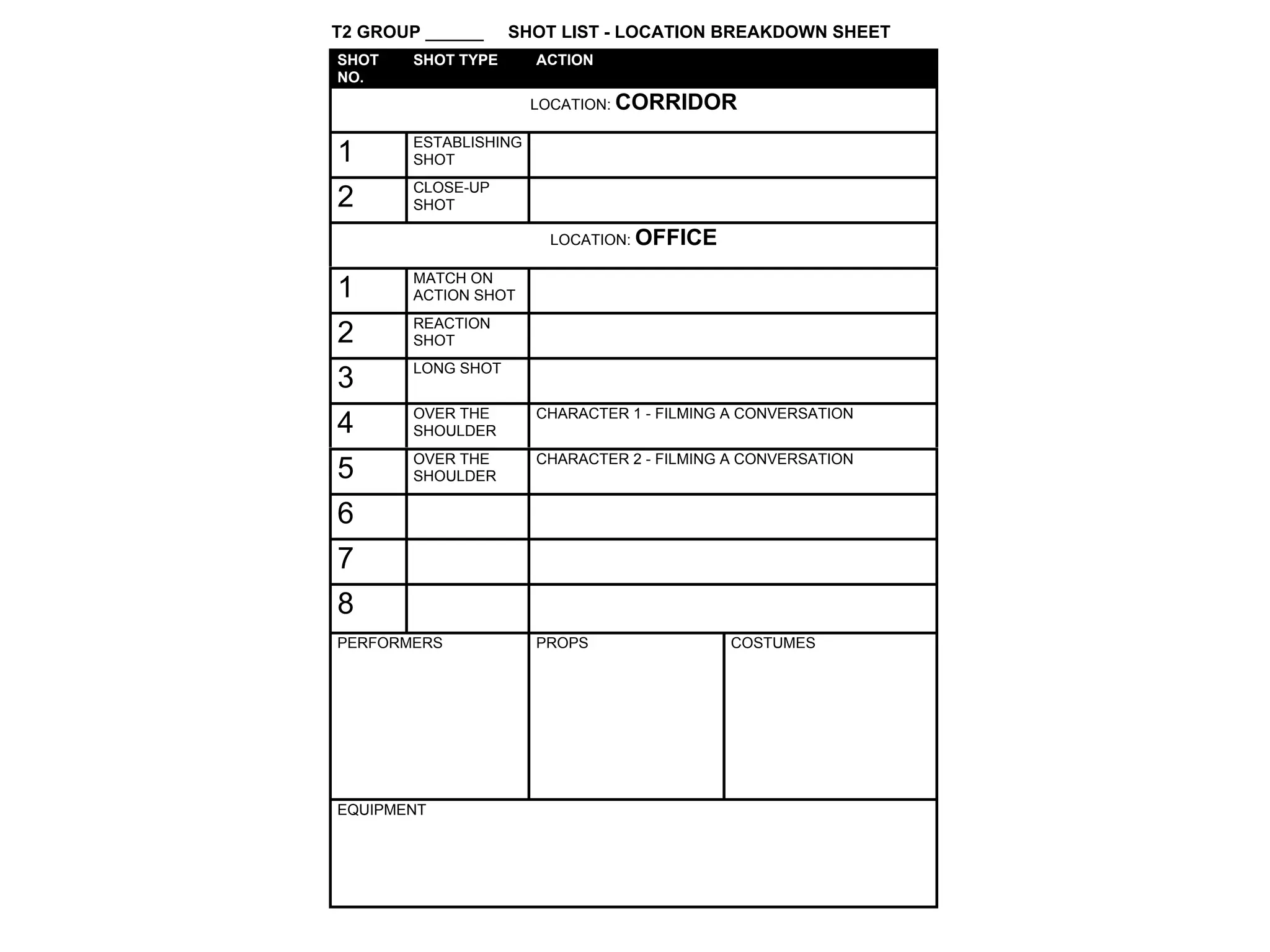 Preliminary Exercise - Continuity Task | KEY