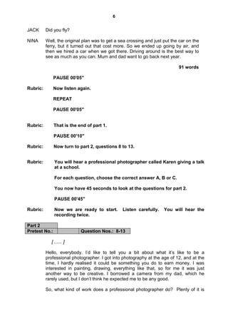 Preliminary for schools_listening_5_tapescript | PDF