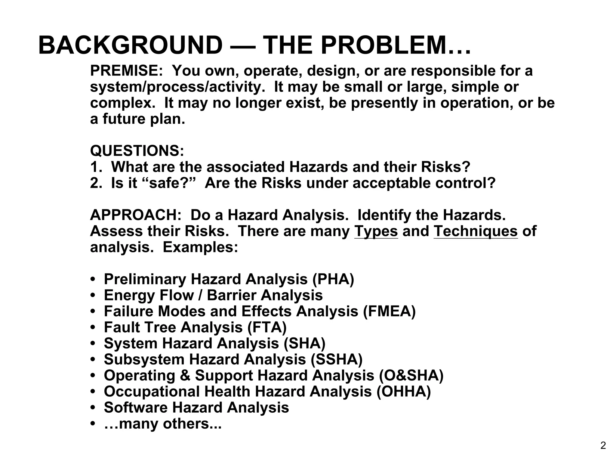 Preliminary hazard analysis (pha) | PDF