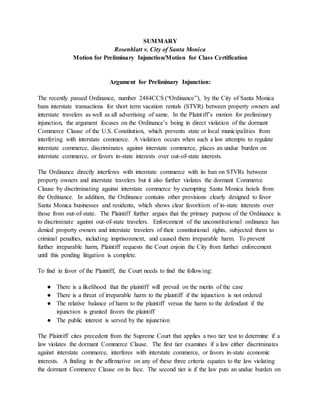 Preliminary Injunction Class Certification Rosenblatt v. City of Santa ...