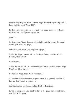 Preliminary Pages How to Start Page Numbering at a Specifi.docx