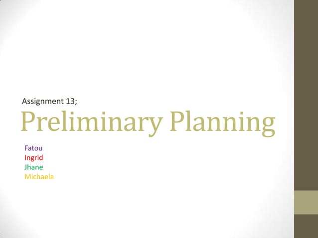 Preliminary planning | PPT