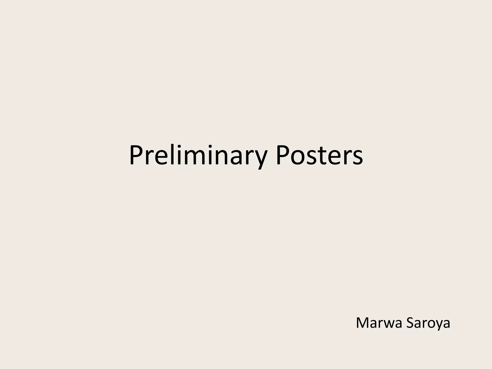Preliminary posters | PPT