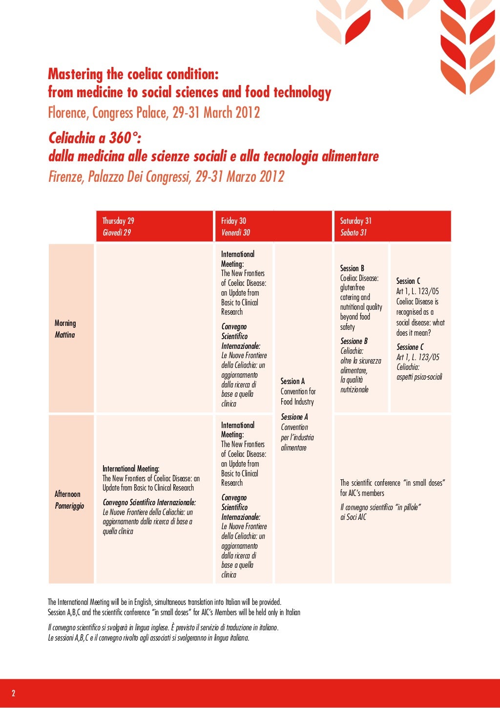 Preliminary programme
