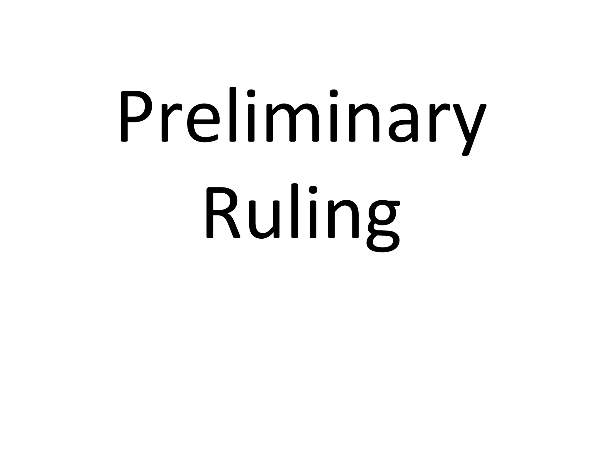 Preliminary ruling | PPT