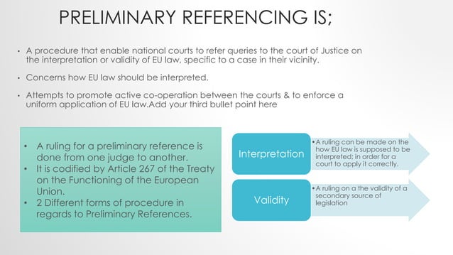 Preliminary Ruling Procedure; EU law | PPT