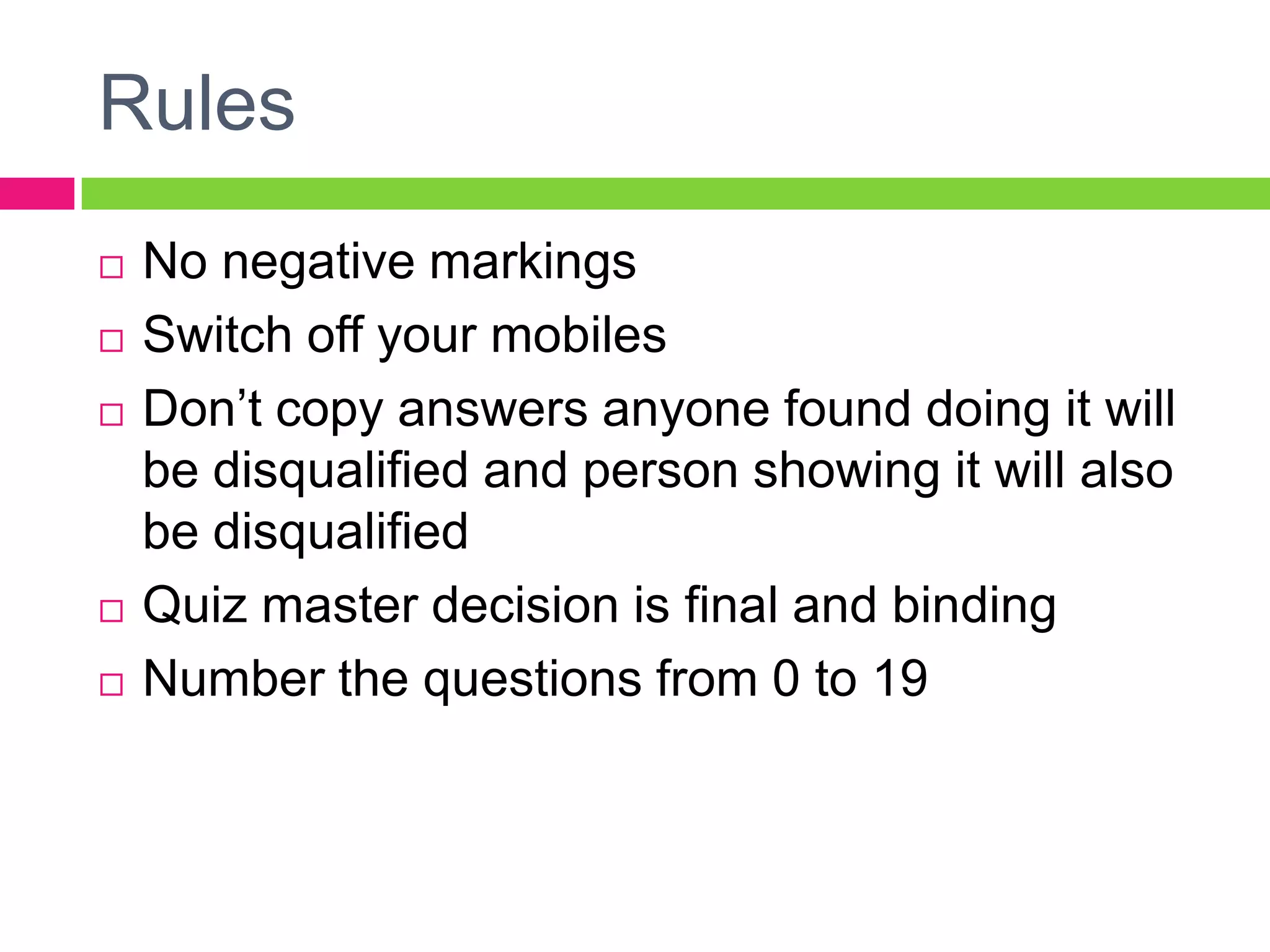 Preliminary selection round – india quiz slides | PPTX