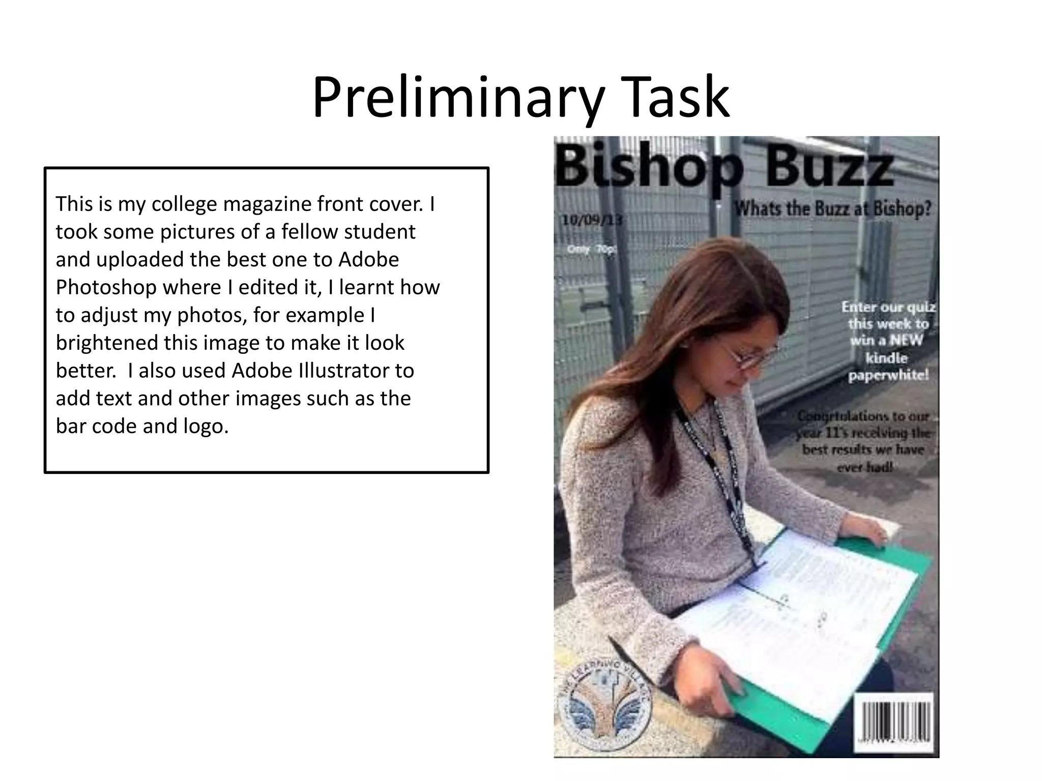 Preliminary task | PPTX | Desktop Publishing | Computer Software and Applications