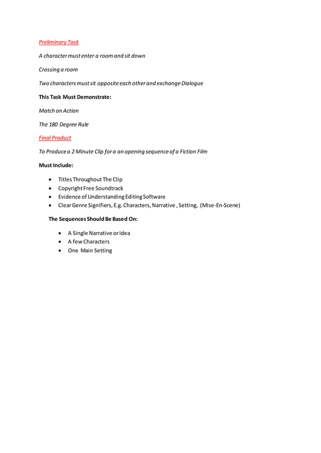 Preliminary task | PDF