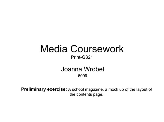 Preliminary task - Planning and Research | PPT