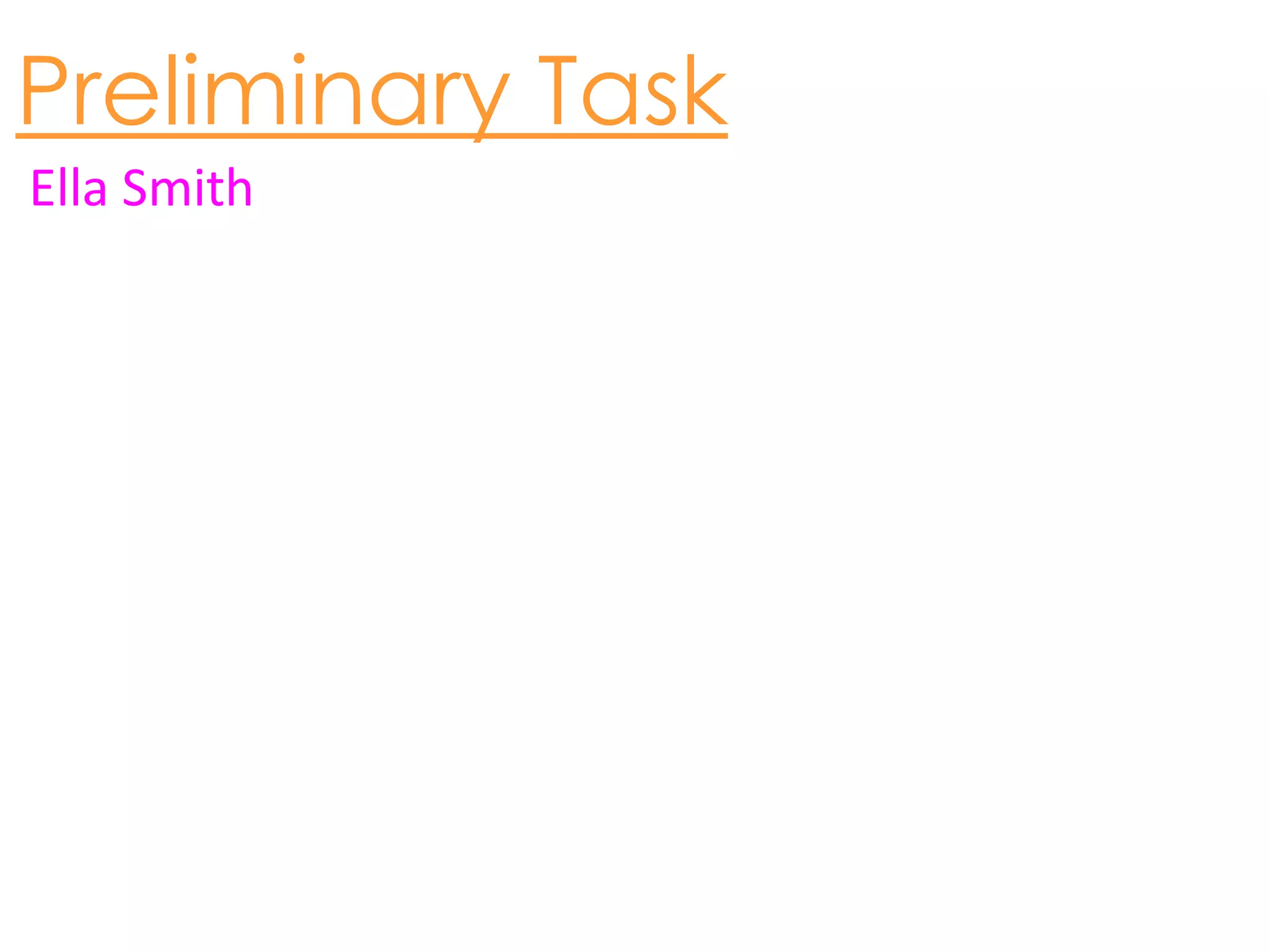 Preliminary task | PPT
