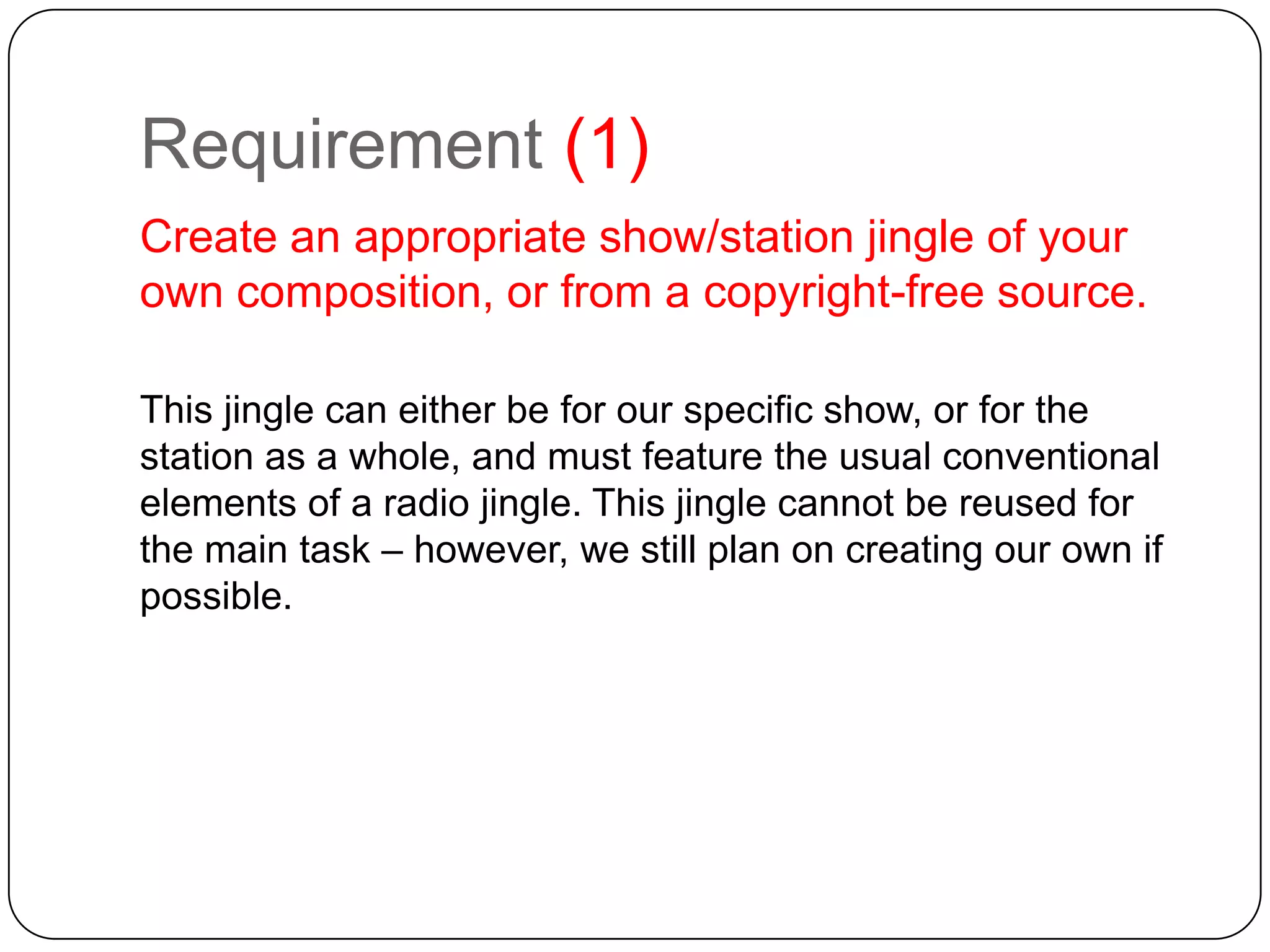 Preliminary task briefing | PPTX