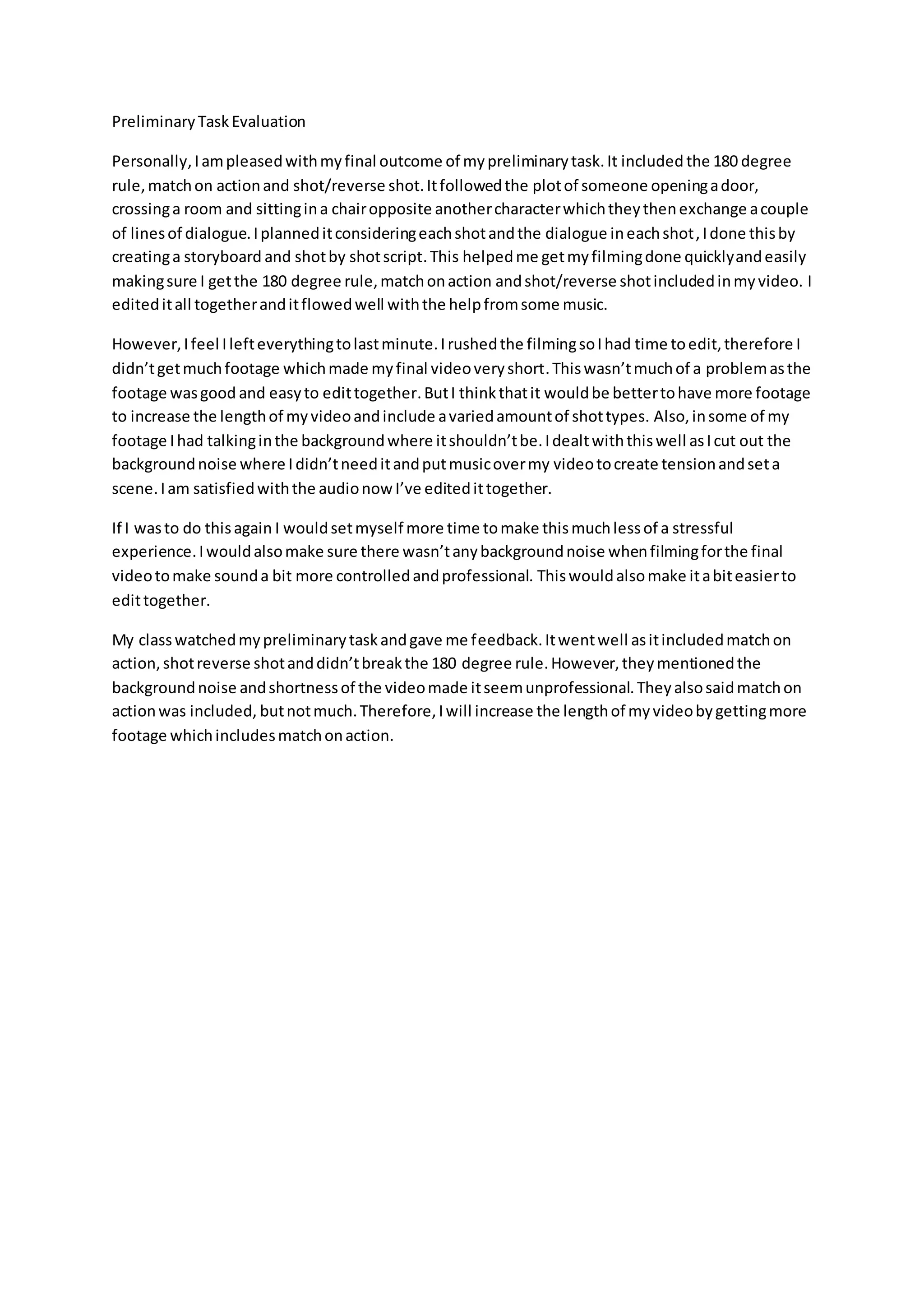 Preliminary task evaluation | DOCX