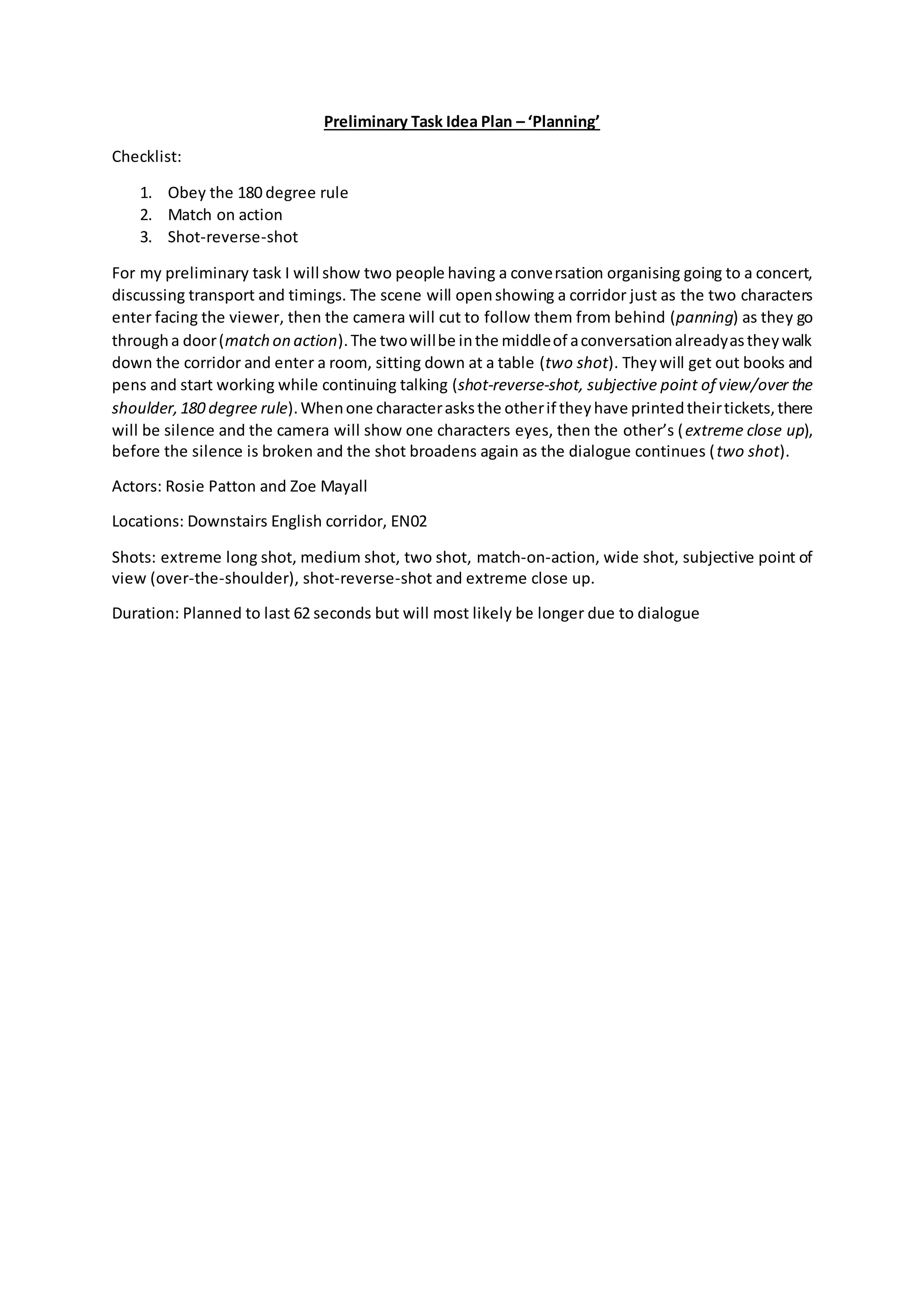 Preliminary task idea plan | DOCX | Documentary | Genres