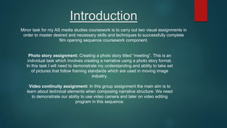 AS Media Studies Video Preliminary Task | PPTX
