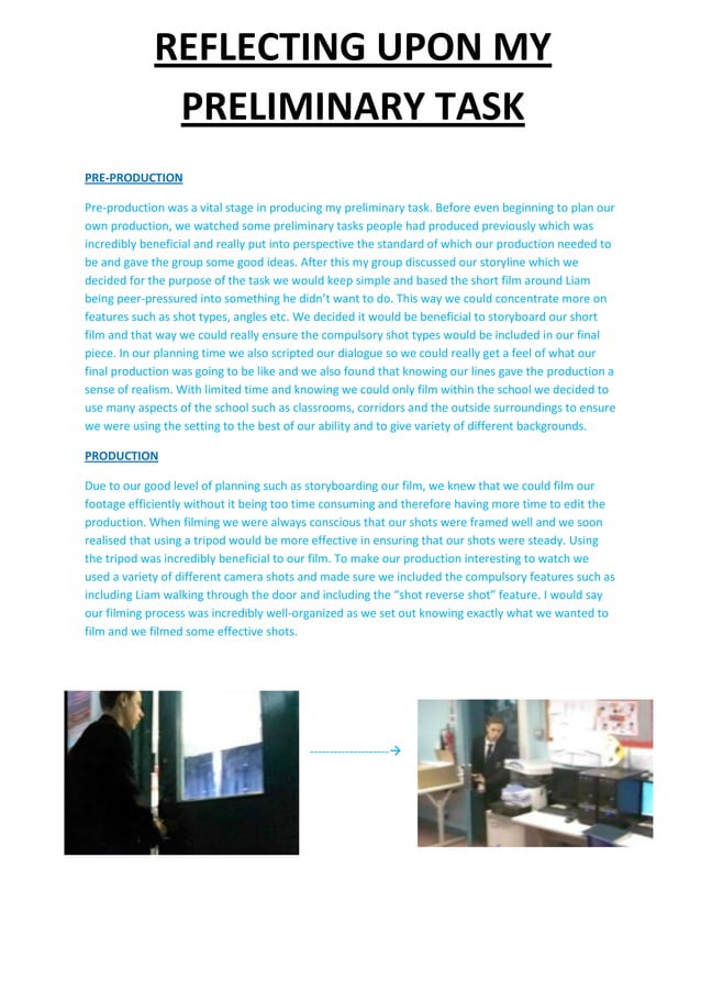 Preliminary Task Reflection | DOCX