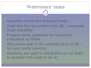 Preliminary tasks | PPT