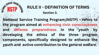 National Service training Act of 9163 -Rules and Regulation | PDF