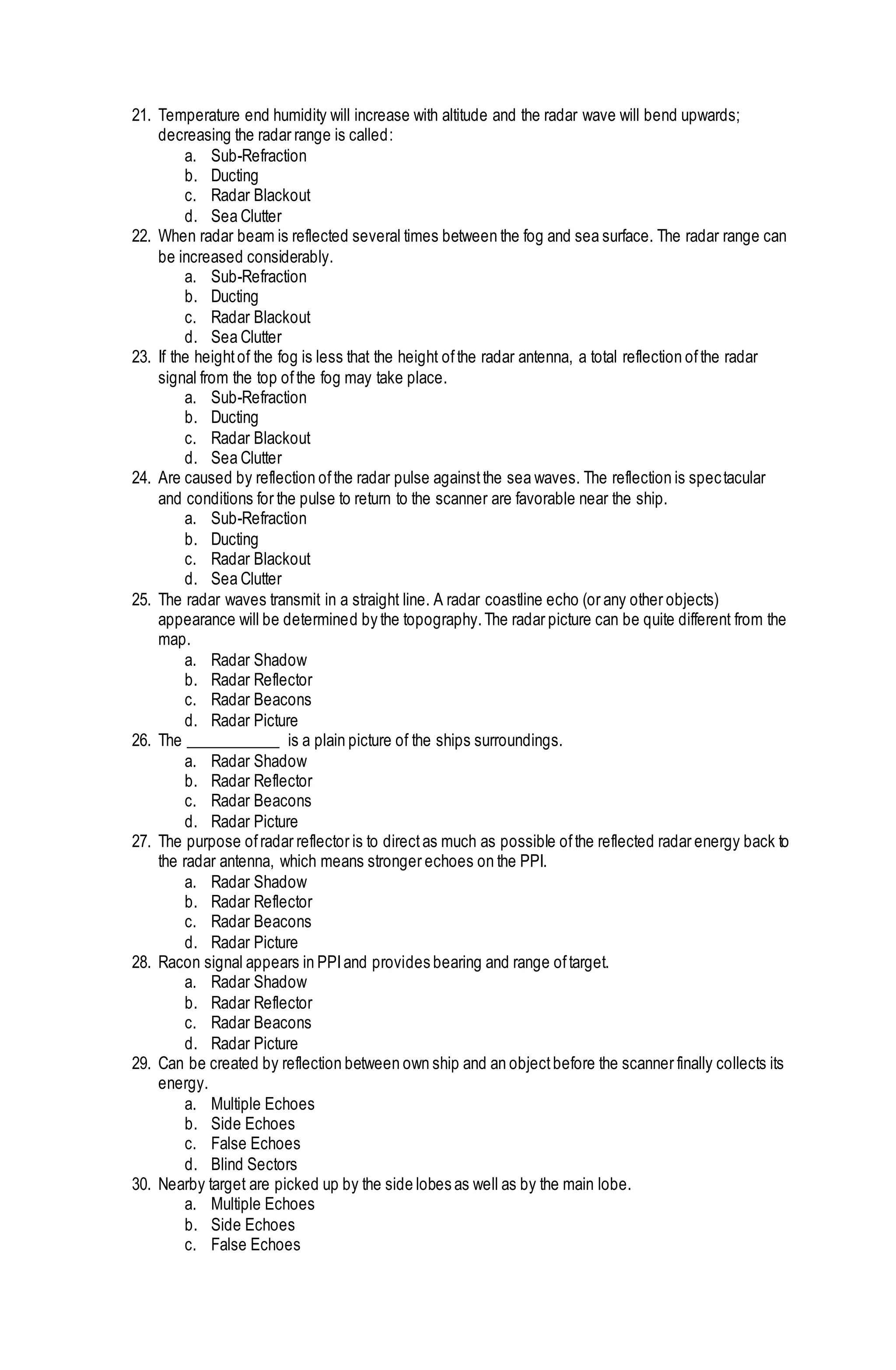 Navigation 6 RADAR ARPA EXERCISE | DOCX