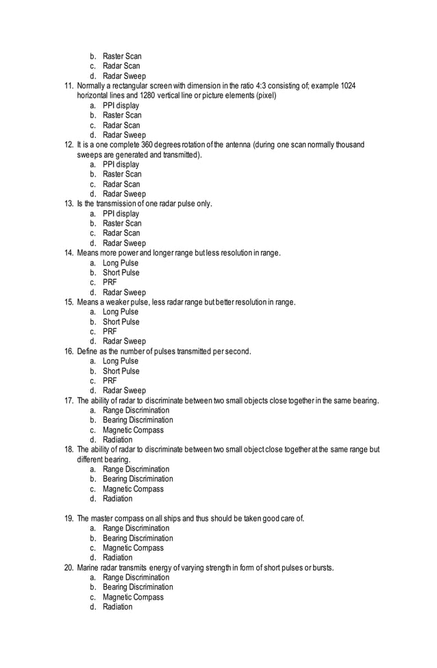 Navigation 6 RADAR ARPA EXERCISE | DOCX | Physics | Science