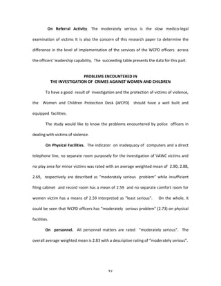 THE IMPLEMENTATION OF WOMEN AND CHILDREN PROTECTION DESK PROGRAM AND ...