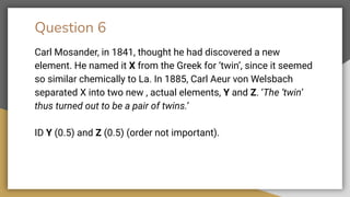 CHEMATHON- The Science Quiz (Prelims), Resonance '21, St. Stephen's ...