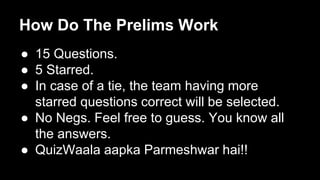 Prelims of General Quiz at St. Kabir School | PPT