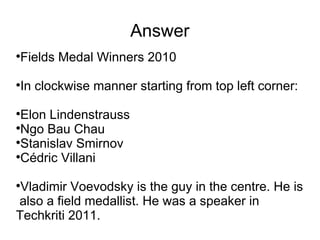 Techkriti Science Quiz Prelims | PPT