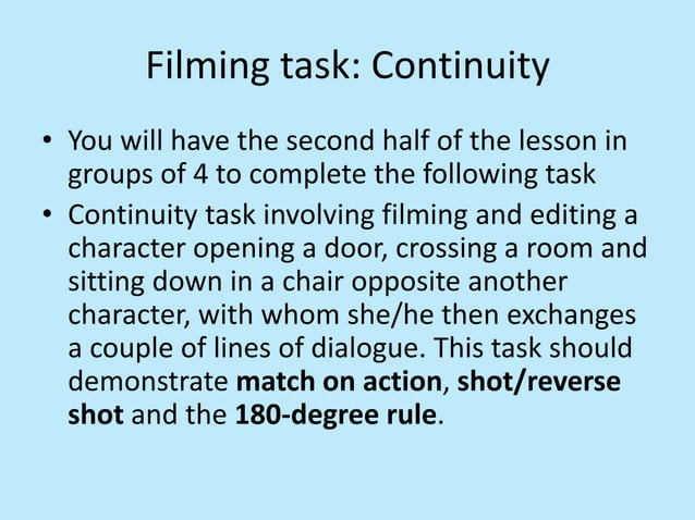 Prelim task continuity editing | PPT