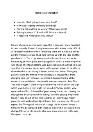 Prelim task evaluation 2 | PDF