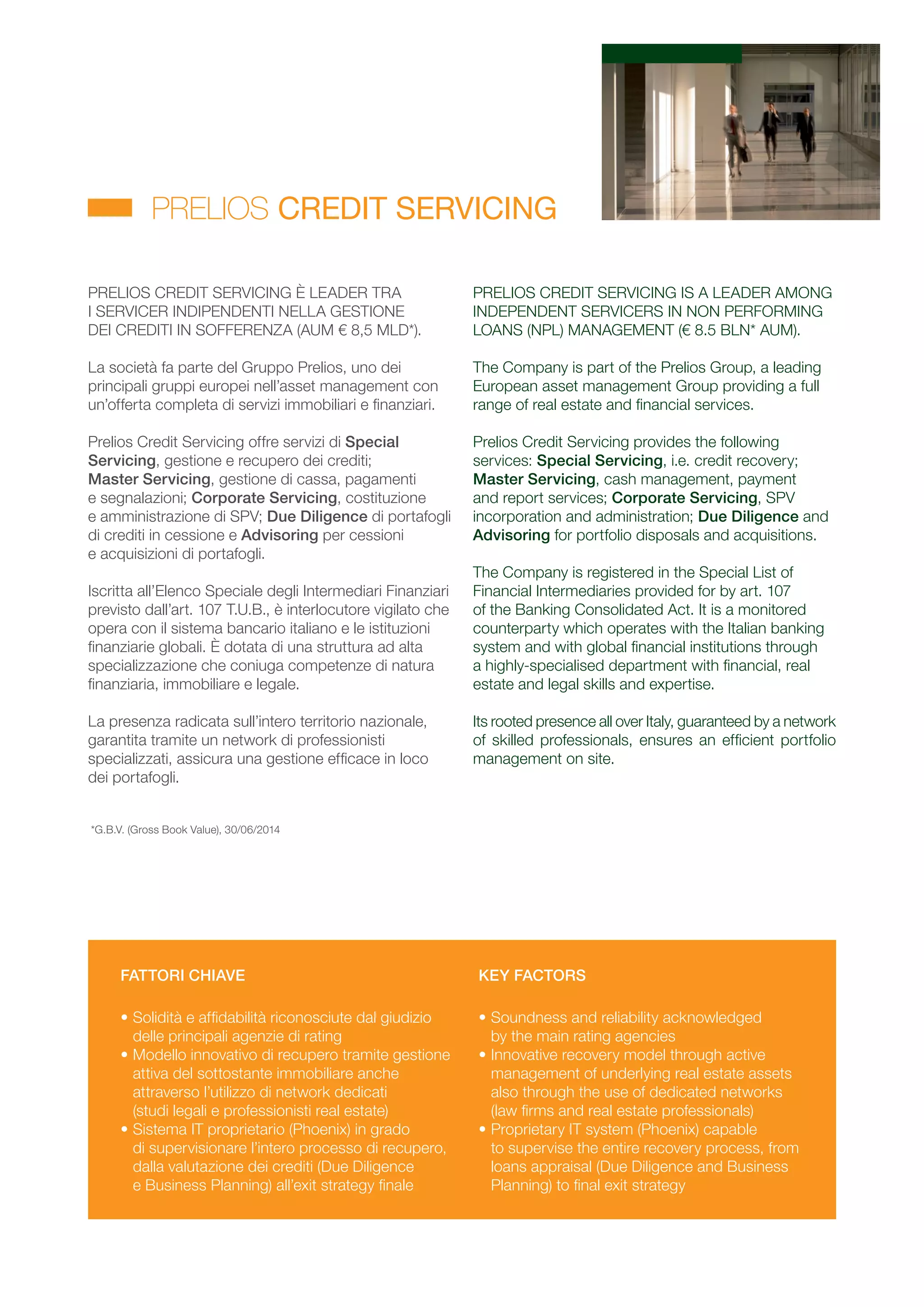 Prelios Credit Servicing - Gestione dei crediti in sofferenza (non ...