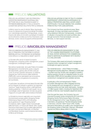 Prelios SpA - Presentazione Gruppo | PDF