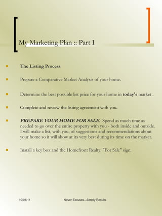 Pre Listing Package Power Point Presentation | PPT