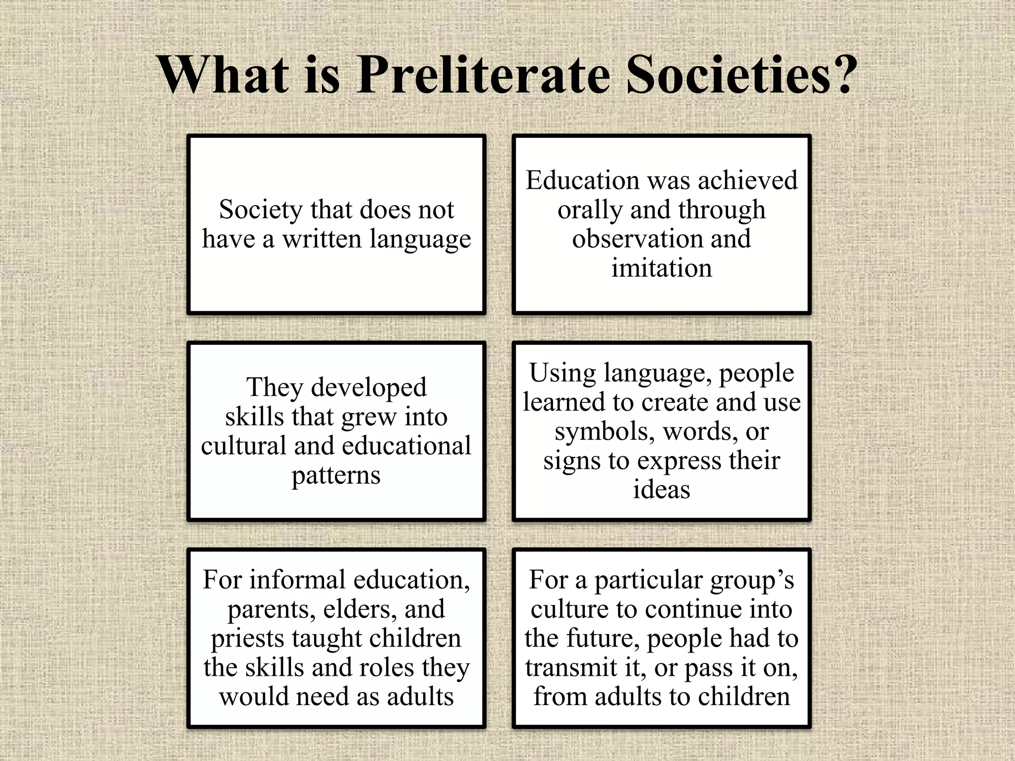 Preliterate societies, ancient chinese civilization, ancient egypt | PPTX