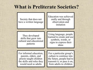 Preliterate societies, ancient chinese civilization, ancient egypt | PPTX