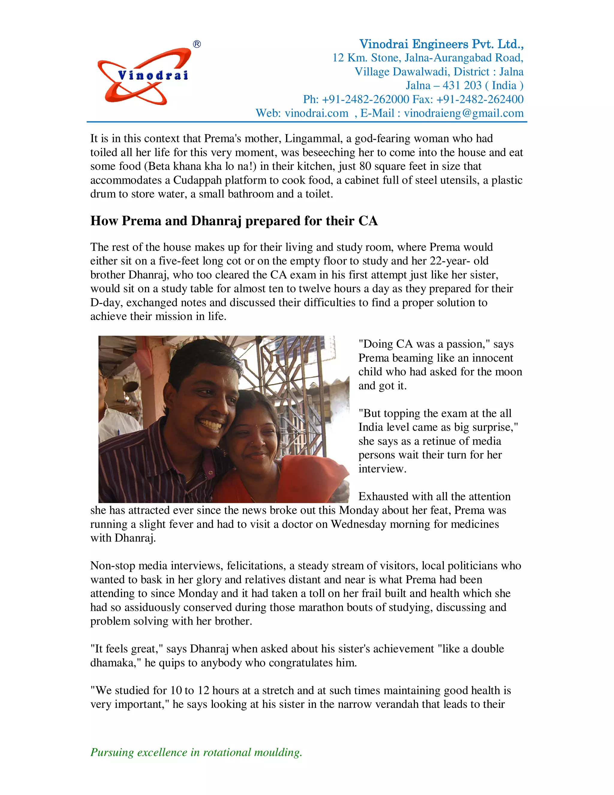 Prema Jaykumar CA Topper 2013 | PDF