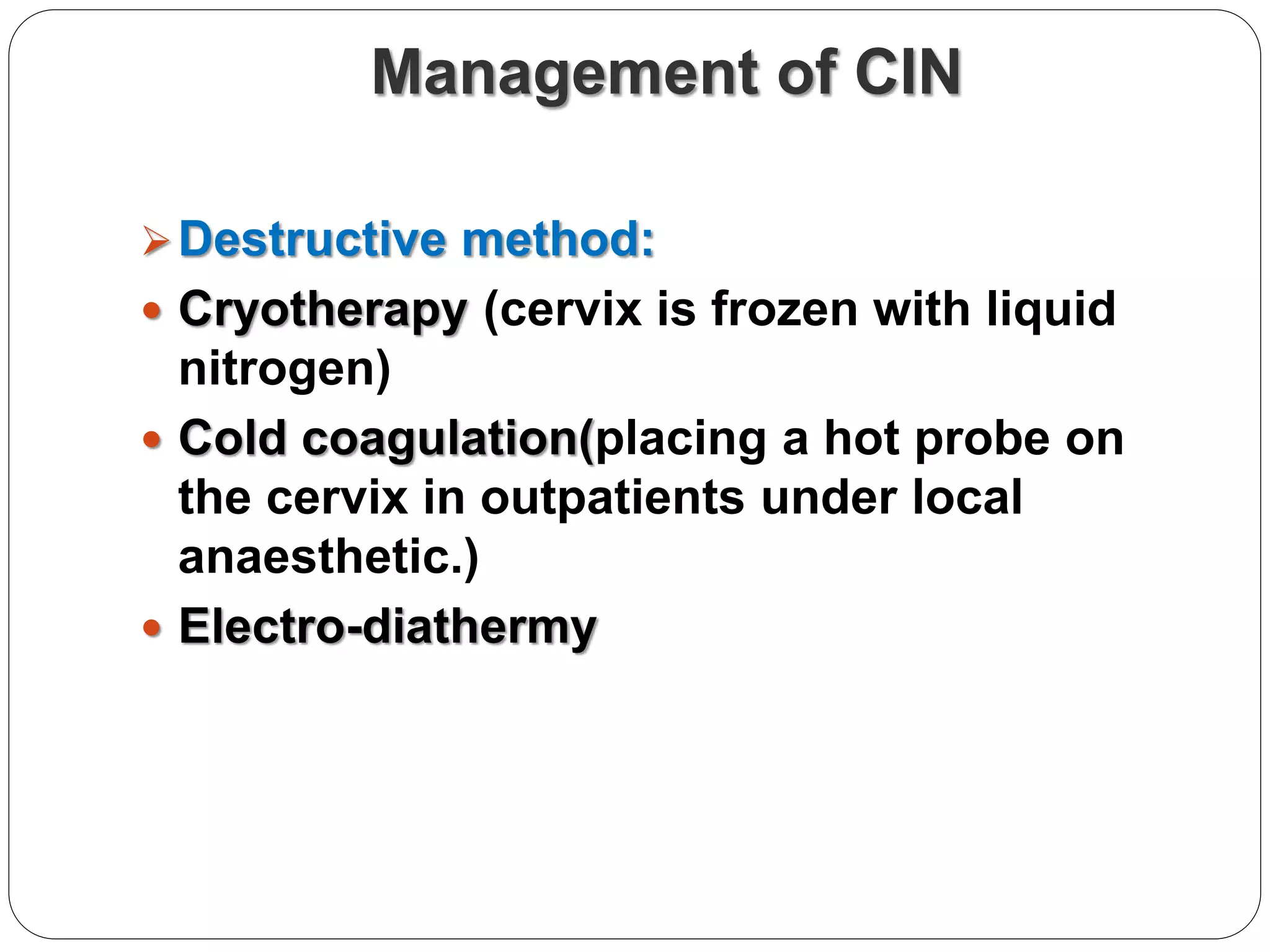 Premalignant and malignant conditions of the cervix | PPTX